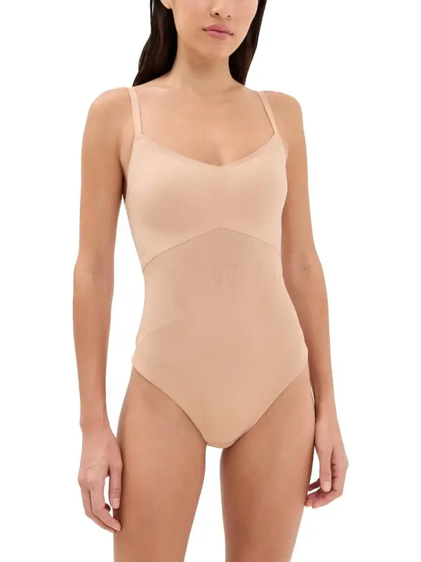 HONEYLOVE Cami Thong Bodysuit - Sand