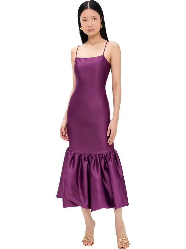 Caroline Constas Sydney Ruffle Hem Gown - Amethyst