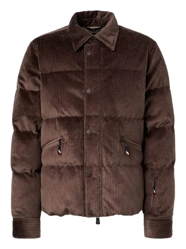 Moncler Elgon Cotton Corduroy Down Ski Jacket - Brown