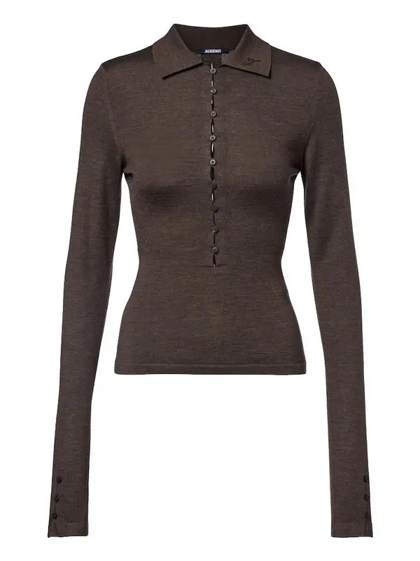 Jacquemus Wool Polo Shirt - Brown
