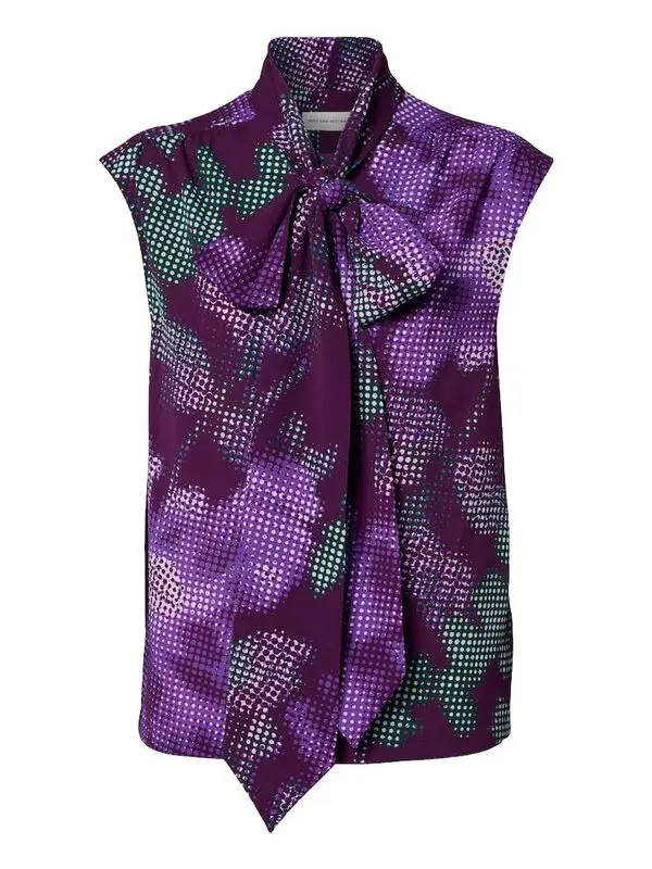 Dries Van Noten Floral Tie-neck Top - Multicoloured