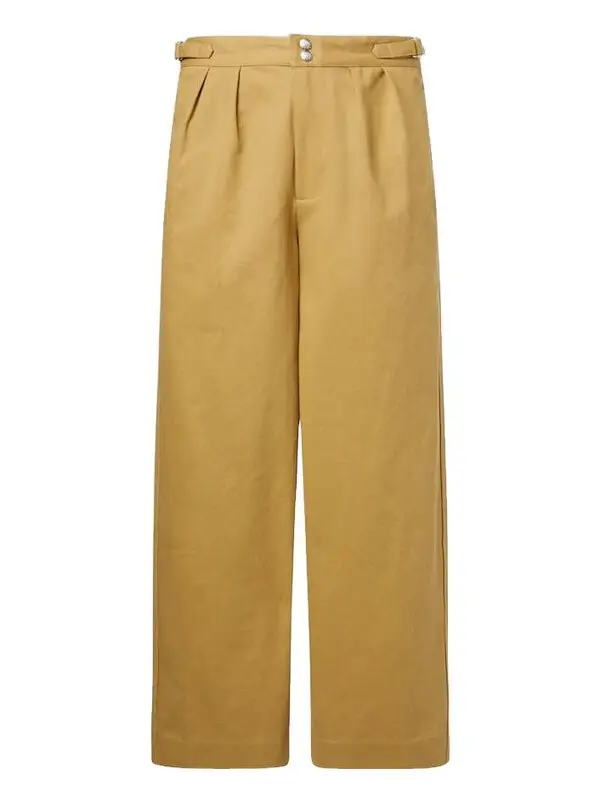 BODE Cotton Twill Wide-leg Pants - Yellow