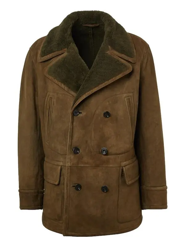 Ralph Lauren Purple Label Shearling-lined Suede Jacket - Brown