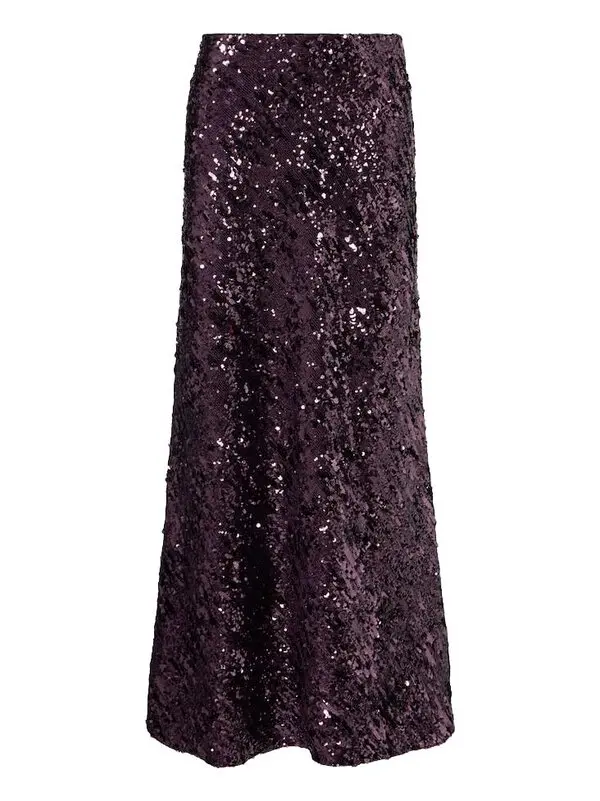 Rabanne Sequined Maxi Skirt - Purple
