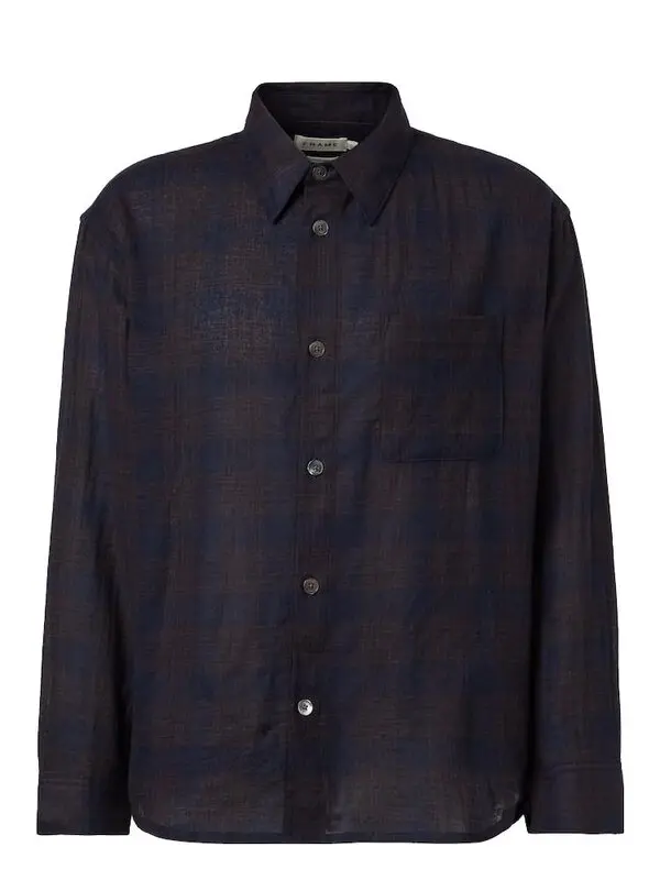 FRAME Plaid Wool Shirt - Blue
