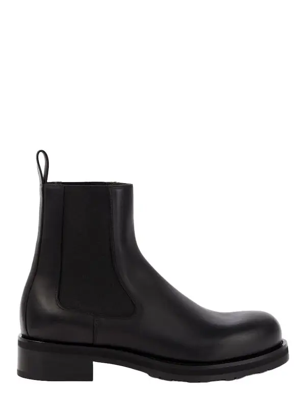 THE ROW Leather Chelsea Boots - Black