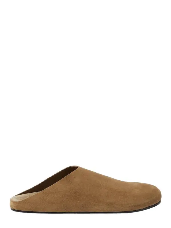 THE ROW Hudson Suede Mules - Beige
