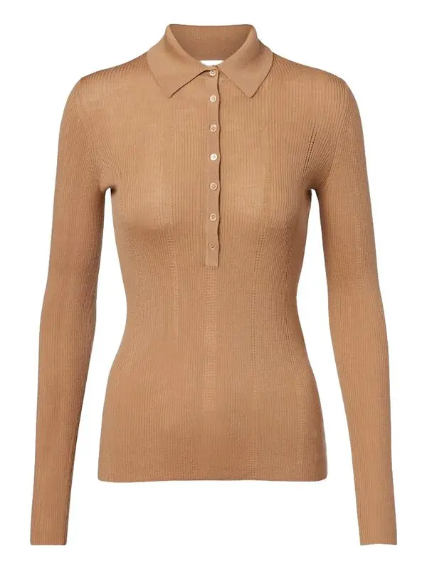 Gabriela Hearst Sophia Wool Polo Sweater - Beige