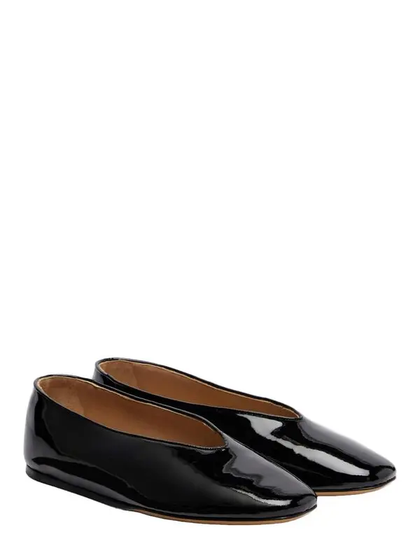 Le Monde Beryl Regency Patent Leather Ballet Flats - Black