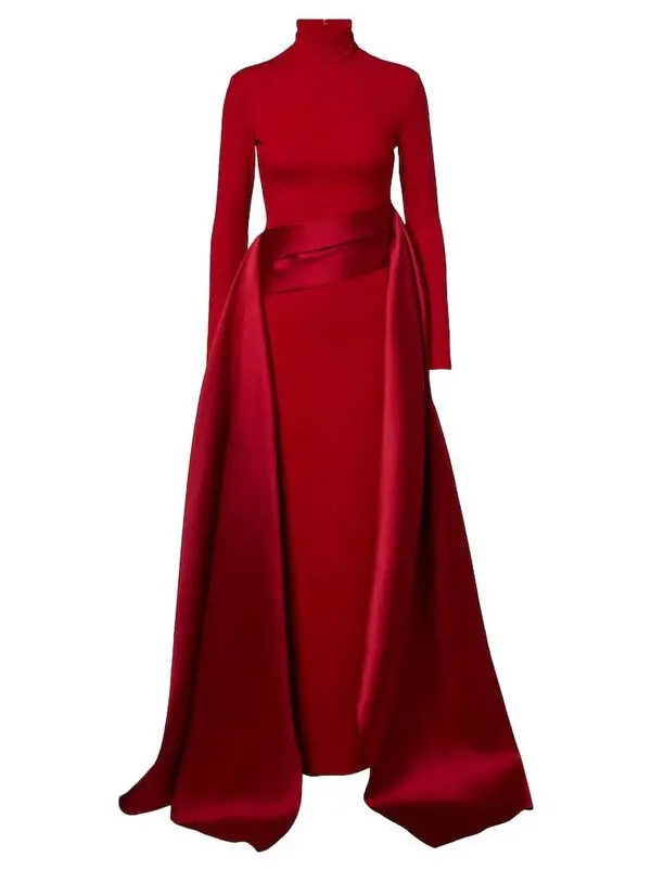 Solace London Olivia Satin-trimmed Gown - Red
