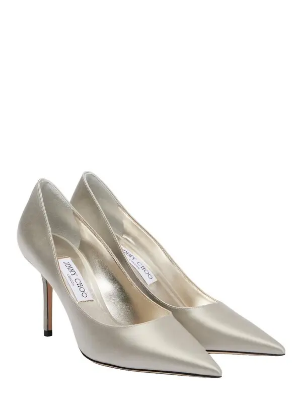 JIMMY CHOO Love 85 Satin Pumps - Silver