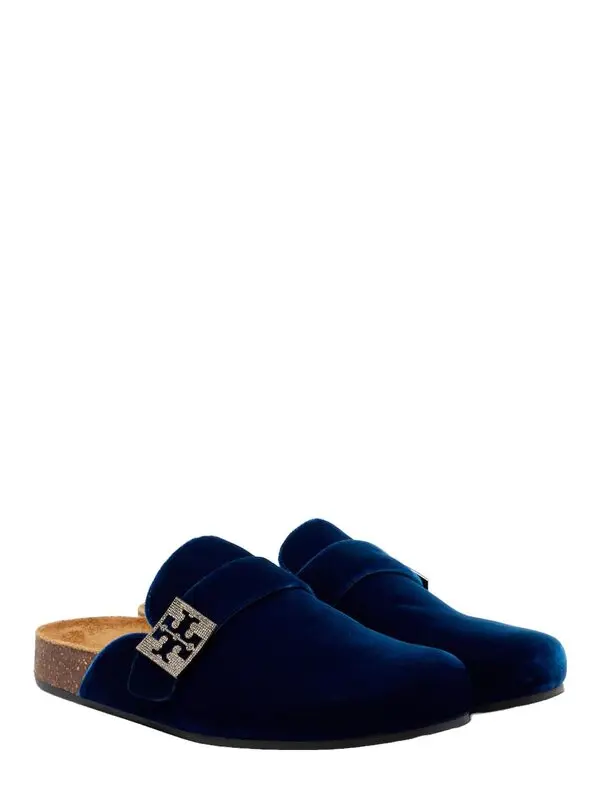 Tory Burch Mellow Embellished Velvet Mules - Blue