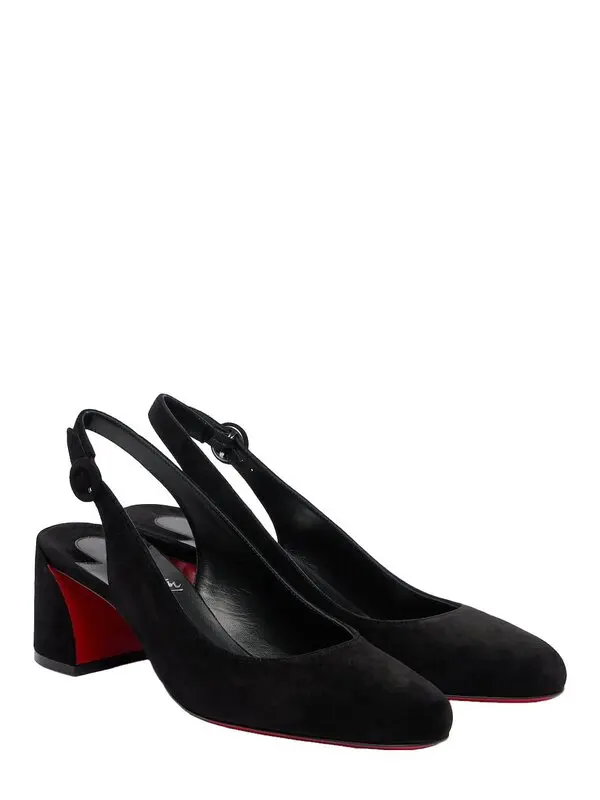 CHRISTIAN LOUBOUTIN So Jane 55 Suede Slingback Pumps - Black