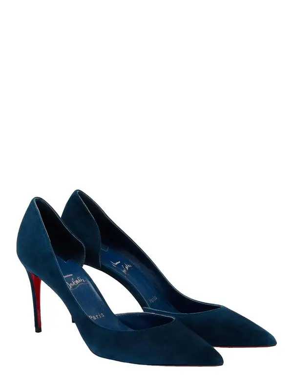 CHRISTIAN LOUBOUTIN Iriza 85 Suede D'orsay Pumps - Blue