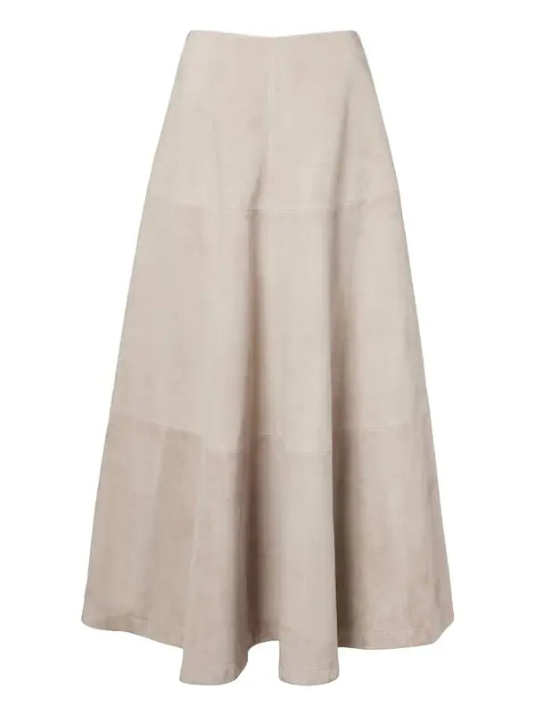 Altuzarra Varda Maxi Suede Skirt - Beige