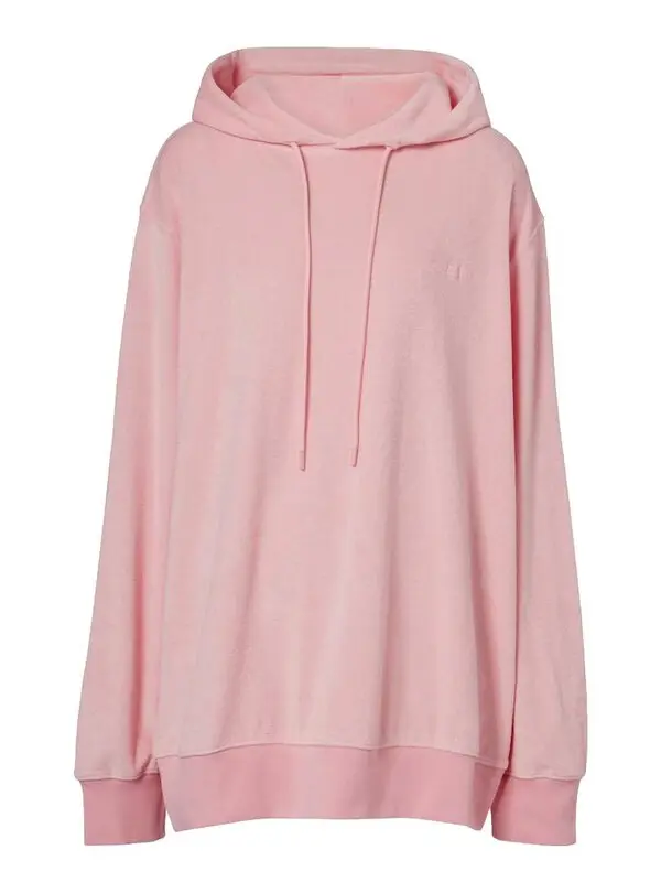 Hunza G Logo Cotton Terry Hoodie - Pink