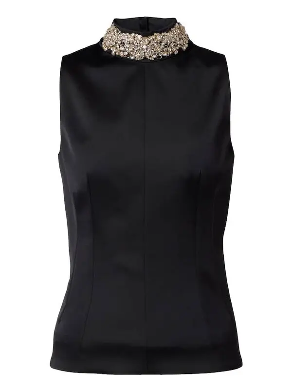 Alexander McQueen Embellished Top - Black