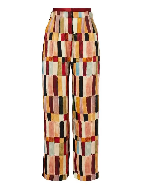 ALEMAIS Alémais X Lrnce Marjorelle Printed Linen And Silk Palazzo Pants - Multicoloured