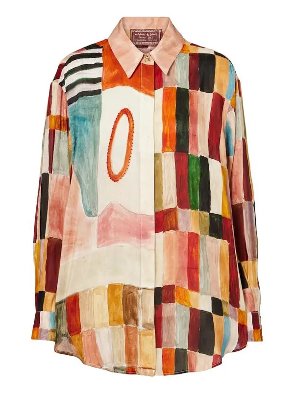 ALEMAIS Alémais X Lrnce Marjorelle Printed Linen And Silk Shirt - Multicoloured