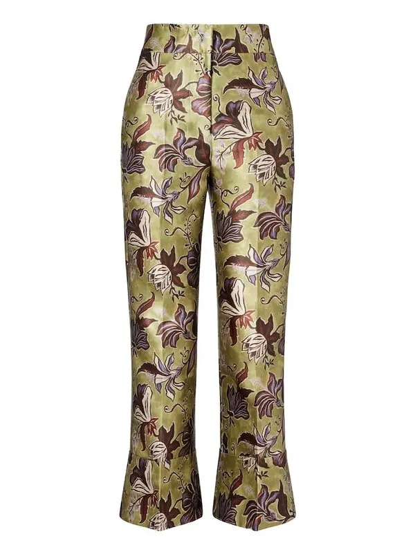 ALEMAIS Citron Floral Cropped Pants - Green