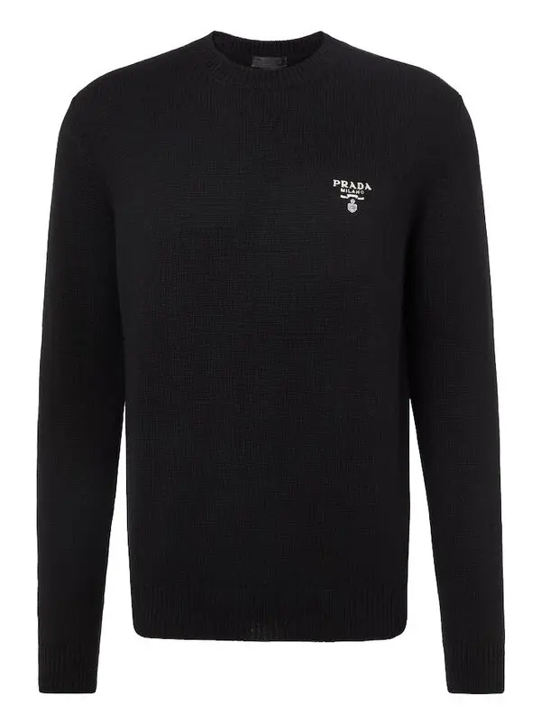 Prada Logo Cashmere Sweater - Black