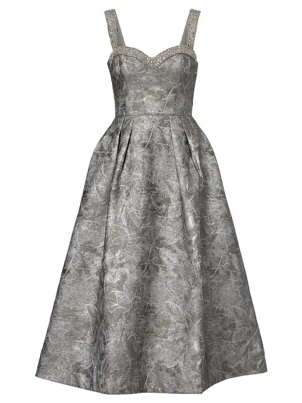Rebecca Vallance Sterling Metallic-effect Jacquard Cocktail Dress - Silver