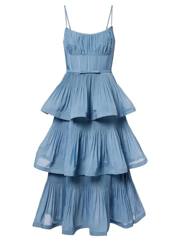 Zimmermann Tiered Bustier Dress - Blue