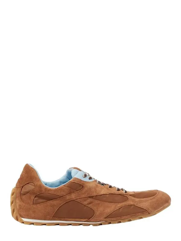 Bottega Veneta Orbit Flash Suede-trimmed Sneakers - Brown