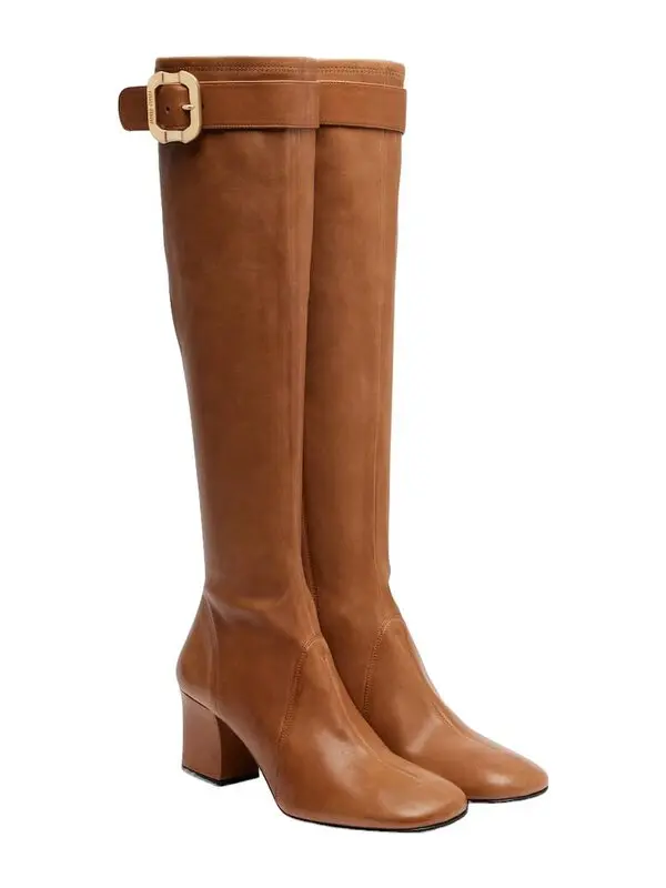 Miu Miu Leather Knee-high Boots - Brown