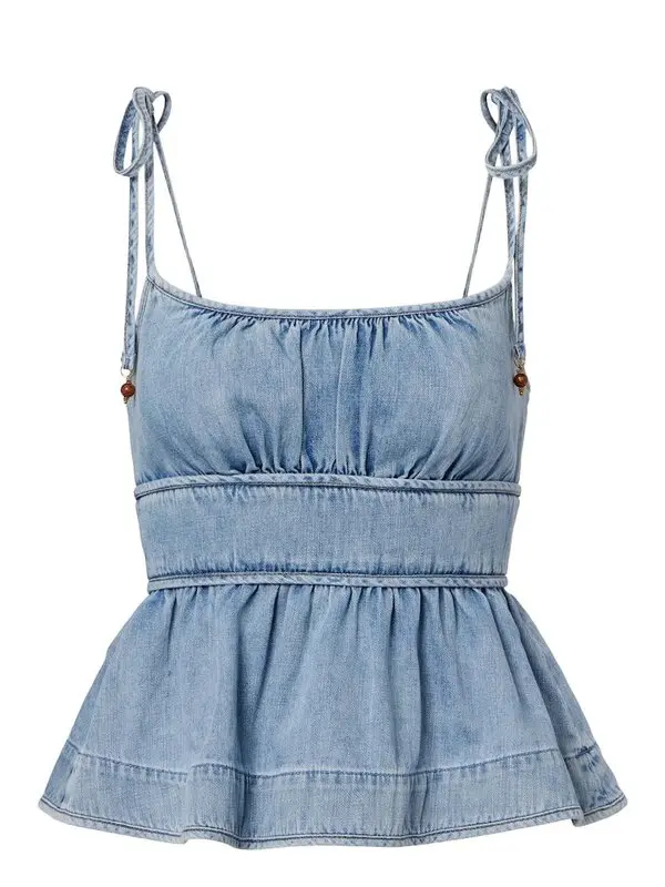 Zimmermann Wanderlust Denim Top - Blue