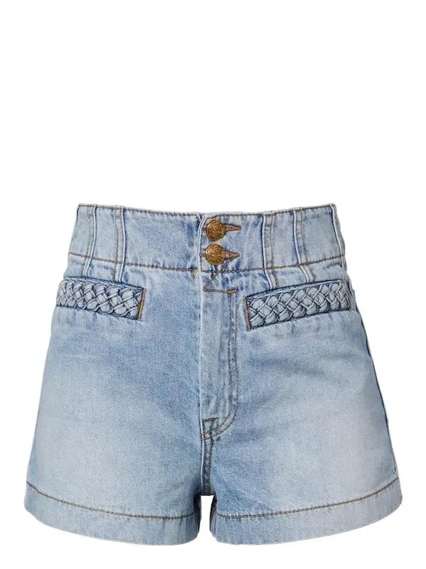 Zimmermann Wanderlust Denim Shorts - Blue