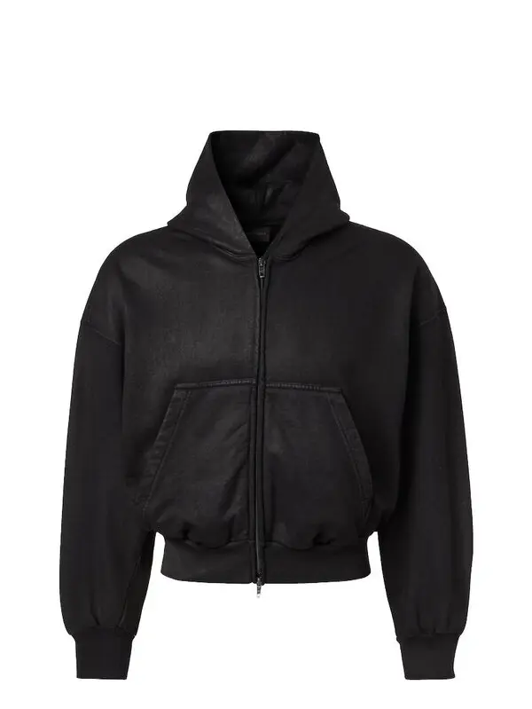 Balenciaga Cotton Jersey Zip-up Hoodie - Black
