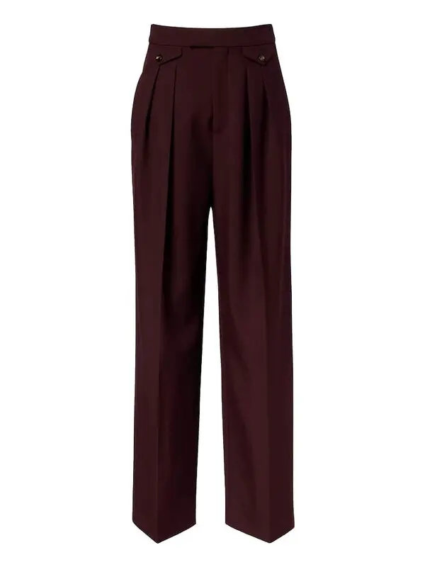 Chloé High-rise Virgin Wool Wide-leg Pants - Purple