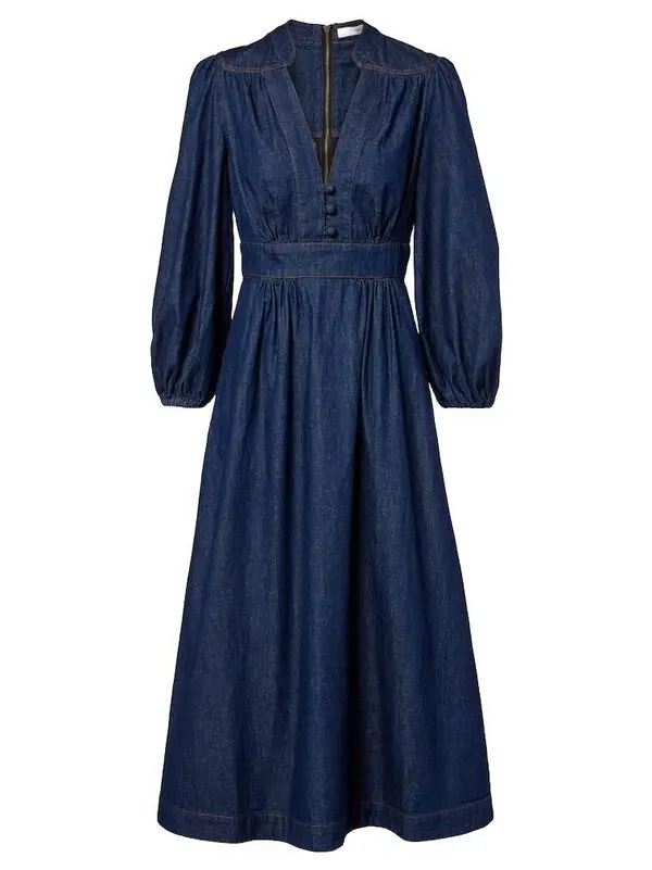 Zimmermann Awaken Denim Midi Dress - Blue