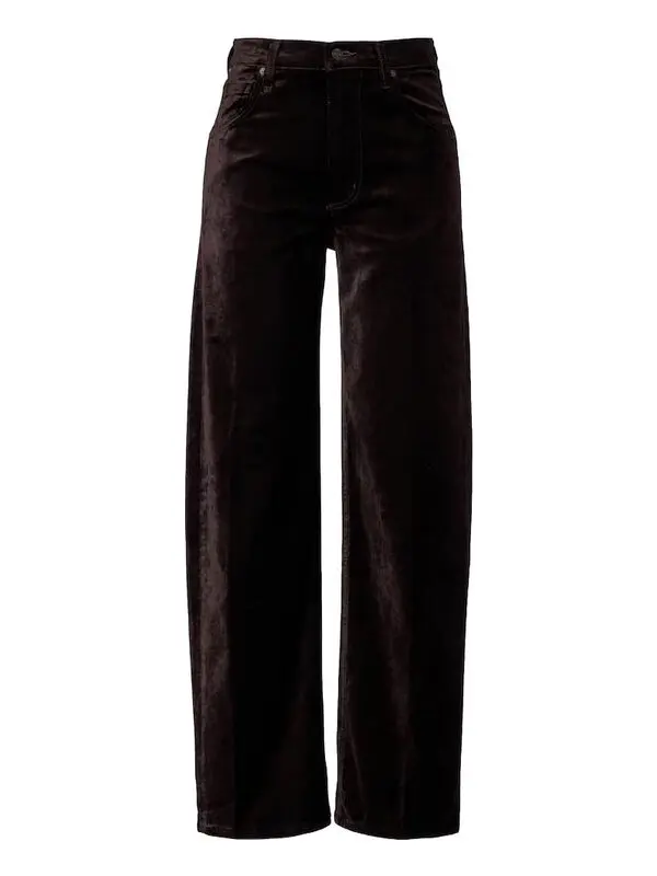 Citizens Of Humanity Ayla Cotton-blend Velvet Straight Pants - Brown