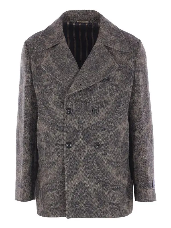 Etro Double-breasted Pea Coat - Brown