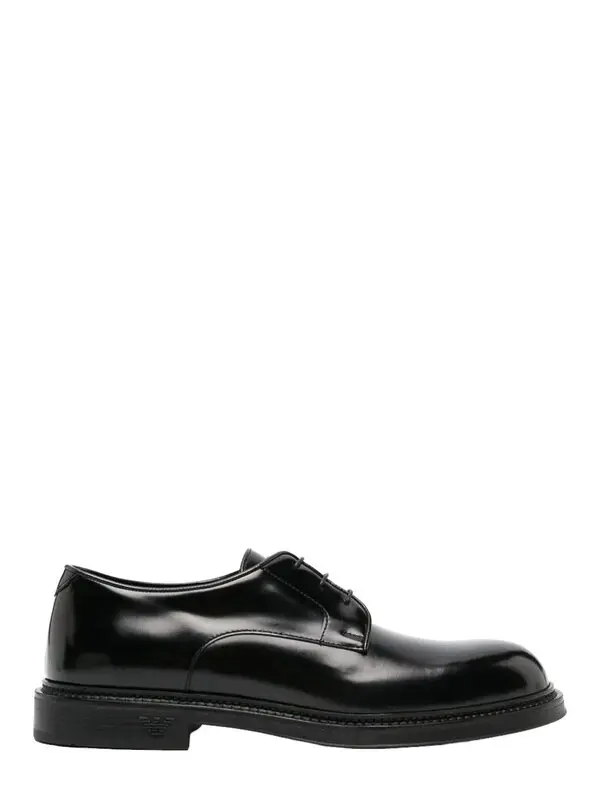 Emporio Armani Laced Leather Shoes - Black