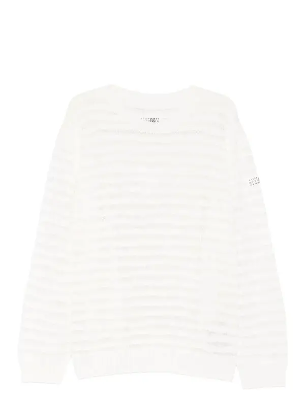 MAISON MARGIELA Striped Knit Top - White