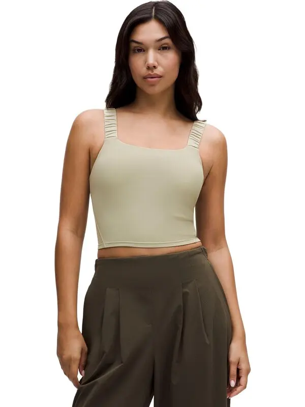 Lululemon Ruched-strap Cropped Keyhole Tank Top - Raw Linen