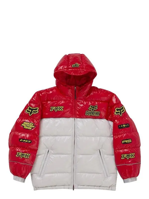 Supreme Fox Racing Shiny Down Puffer Jacket - White