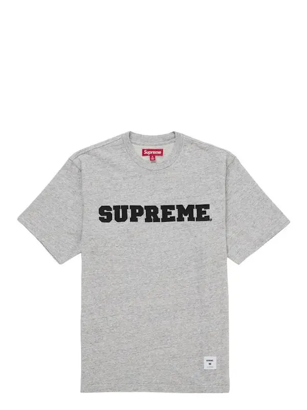 Supreme Collegiate Appliqué Short Sleeve Top - Grey