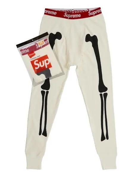 Supreme Hanes Bones Thermal Pant Fw25 - White