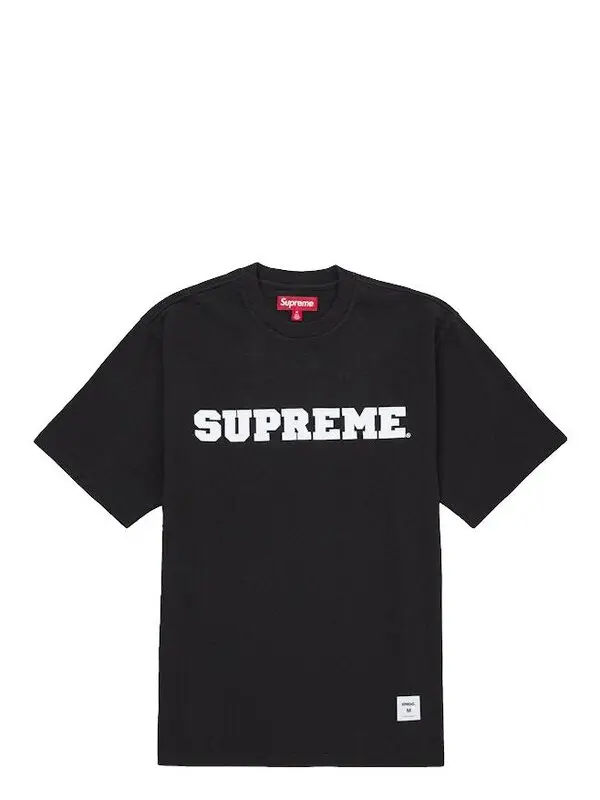 Supreme Collegiate Appliqué Short Sleeve Top - Black