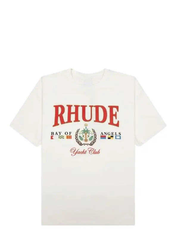 Rhude Bay Of Angels Yacht Tee Shirt - Vintage White