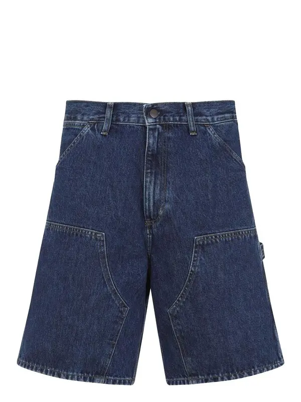 Carhartt Work In Progress Double Knee Denim Shorts - Blue