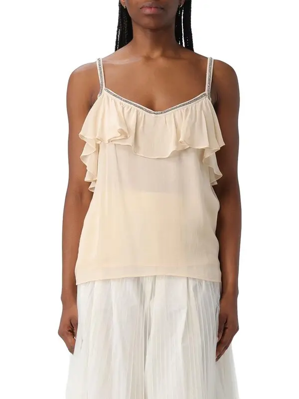 TWINSET Ruffle Trim Top - Blush Pink