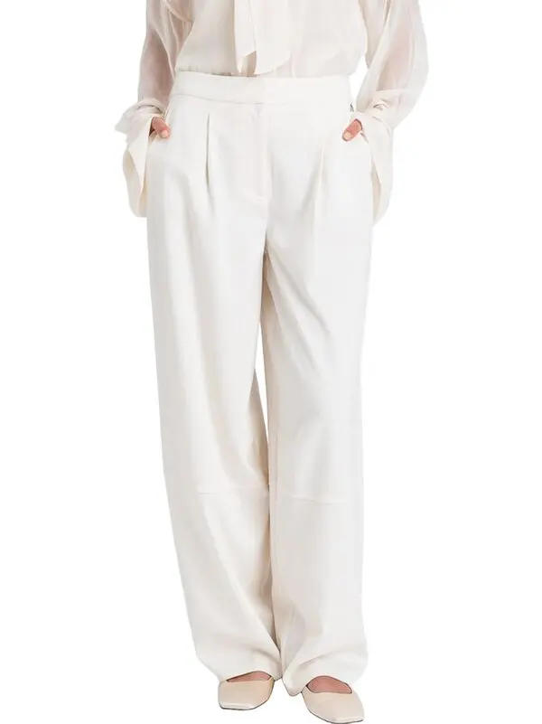 TWINSET Wide Leg Pants - White
