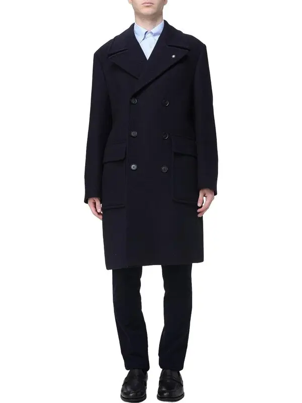MANUEL RITZ Double-breasted Coat - Blue