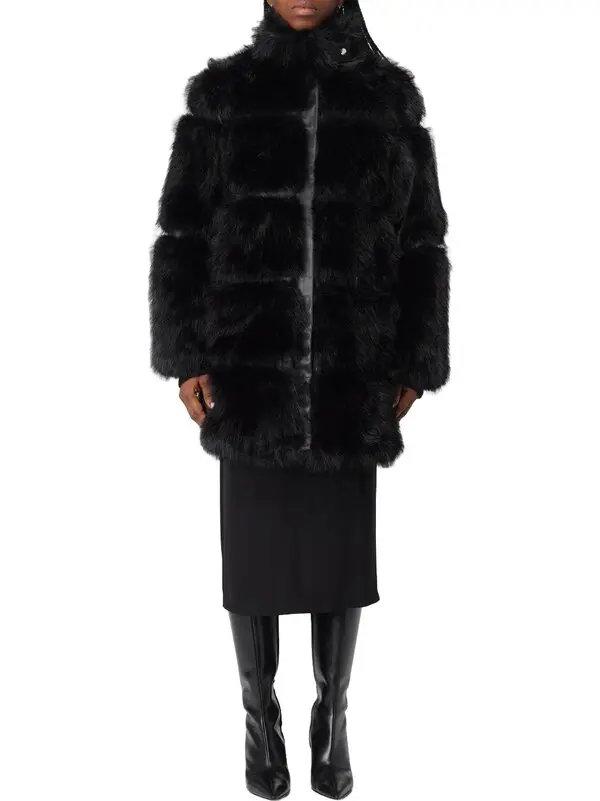 Patrizia Pepe Fur Coat - Black