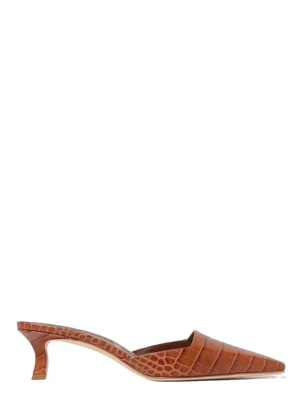 Manolo Blahnik High Heel Mules - Brown